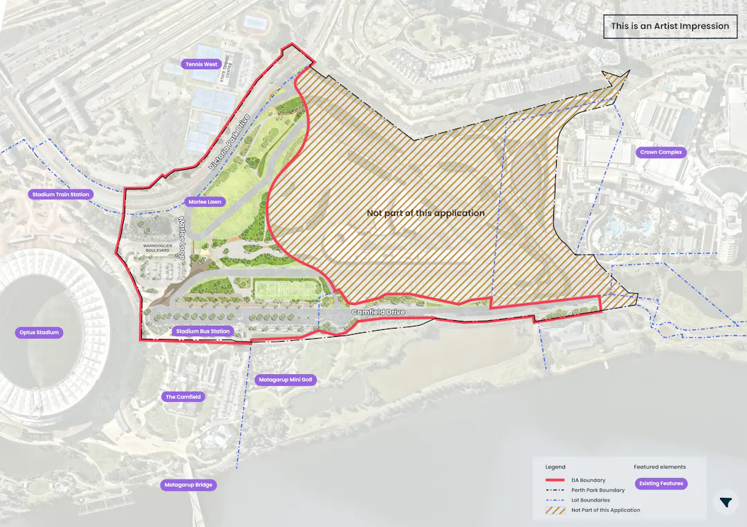 Portion of proposed Perth Park, Burswood - Application under the ...