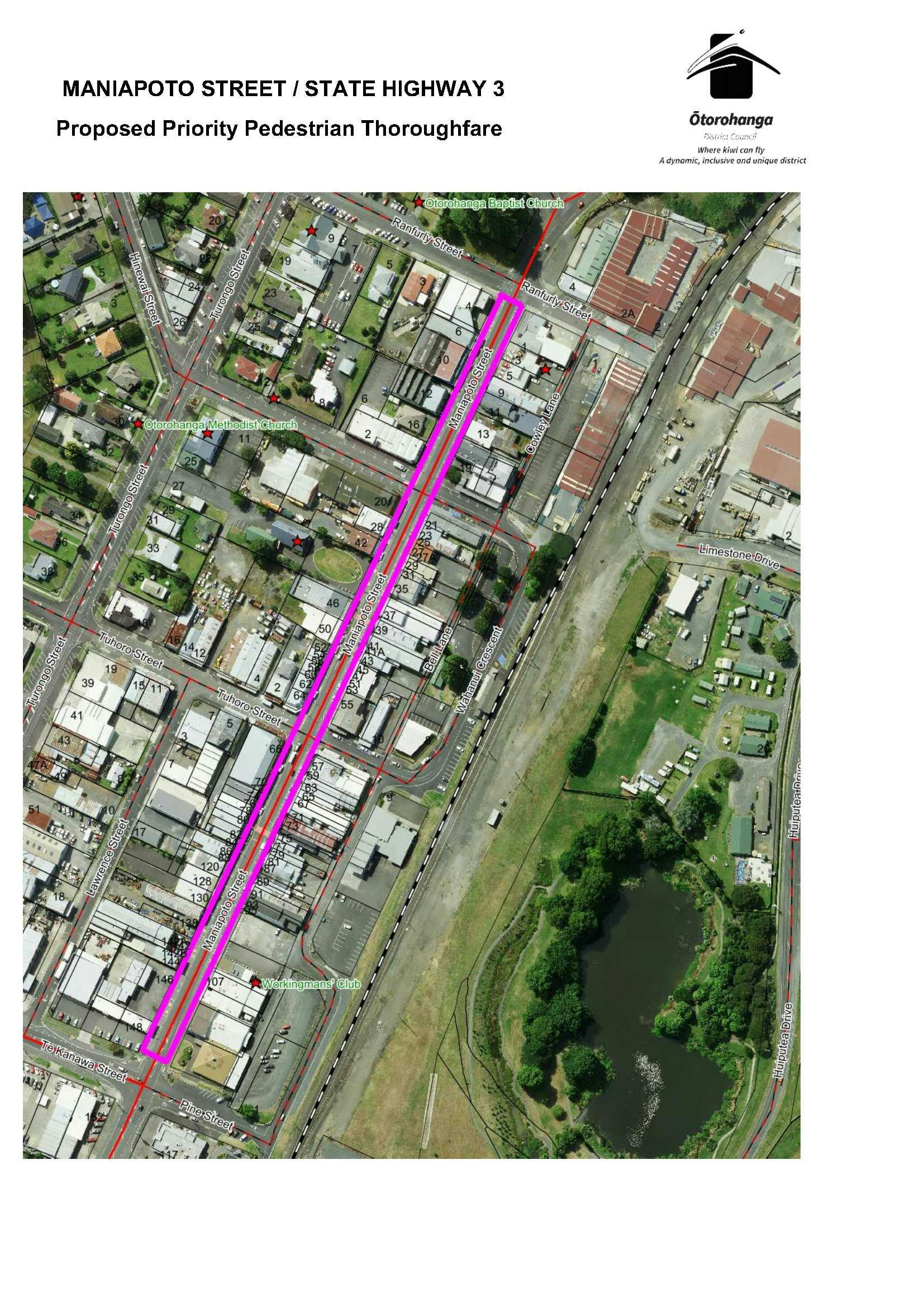 Proposal to establish a priority pedestrian route | Connecting Ōtorohanga