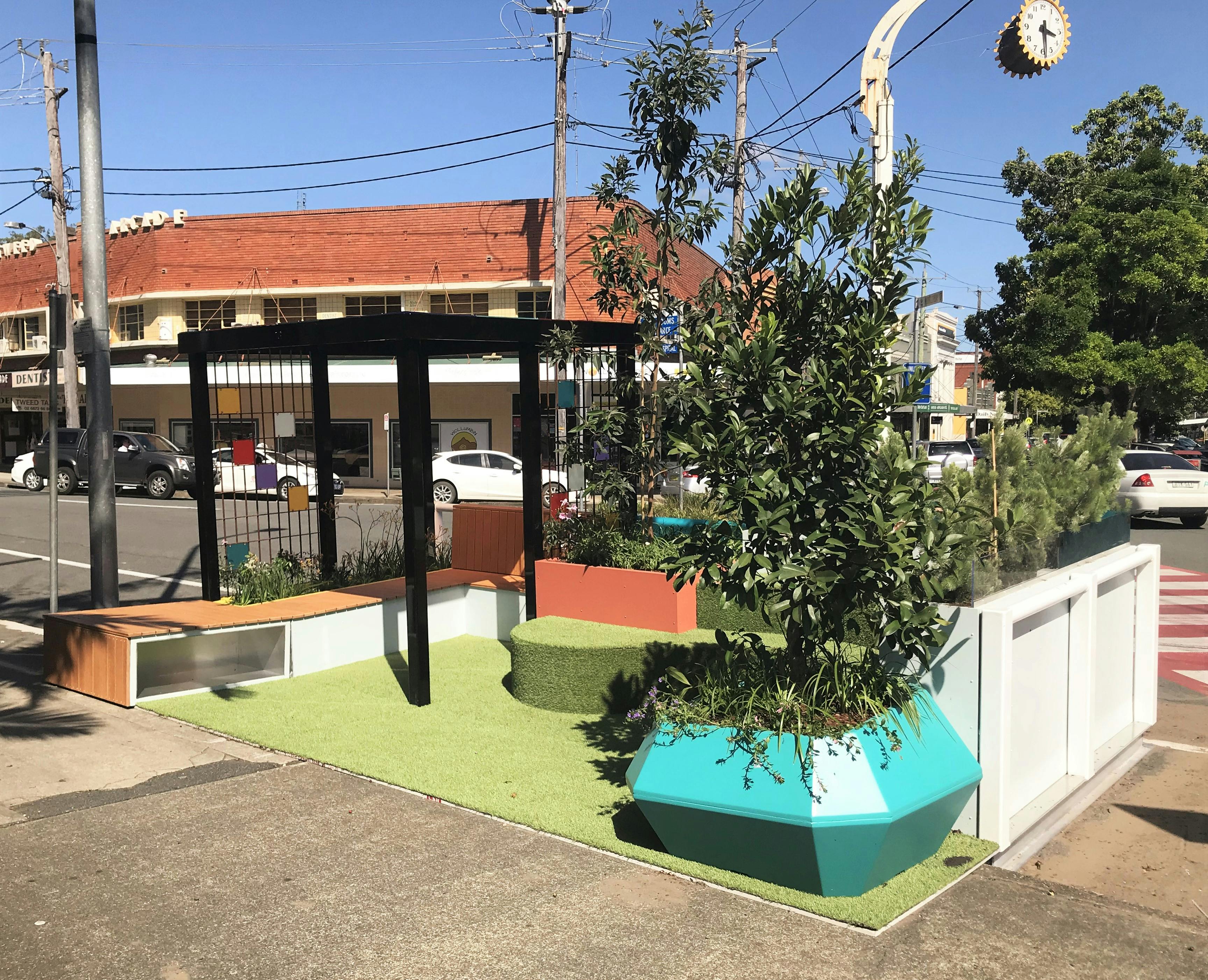 The parklets | Behind the scenes: parklets, art seats and planters ...