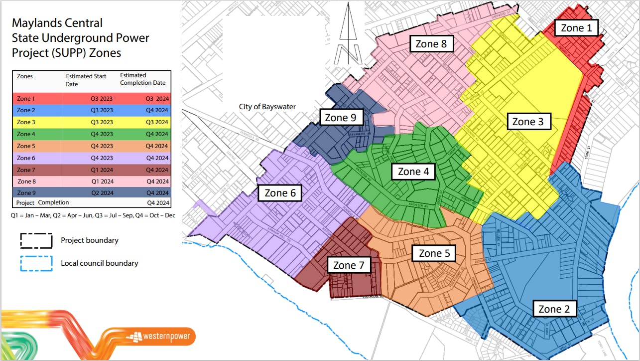 Delivery Timeframes Map | State Underground Power Program: Maylands ...